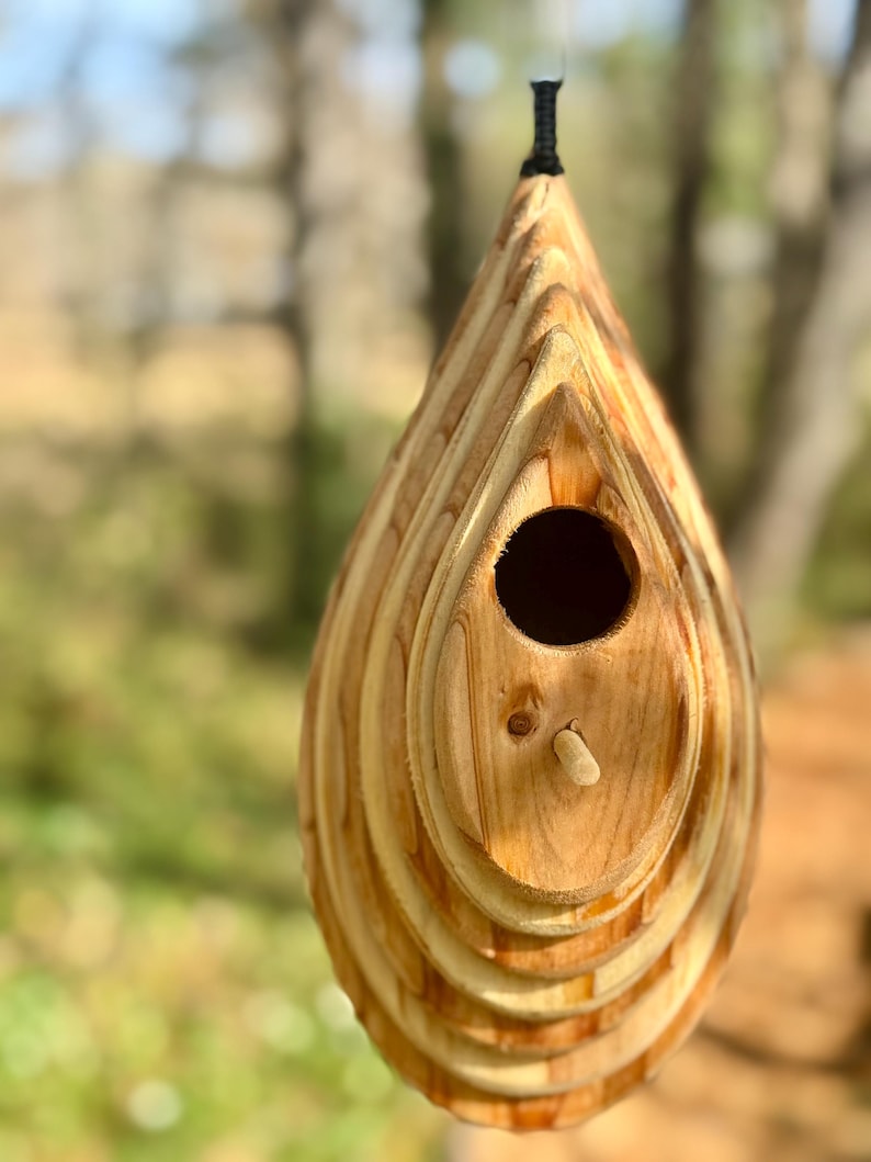 Handcrafted Cedar Raindrop Birdhouse: Rustic Garden Decor - Etsy