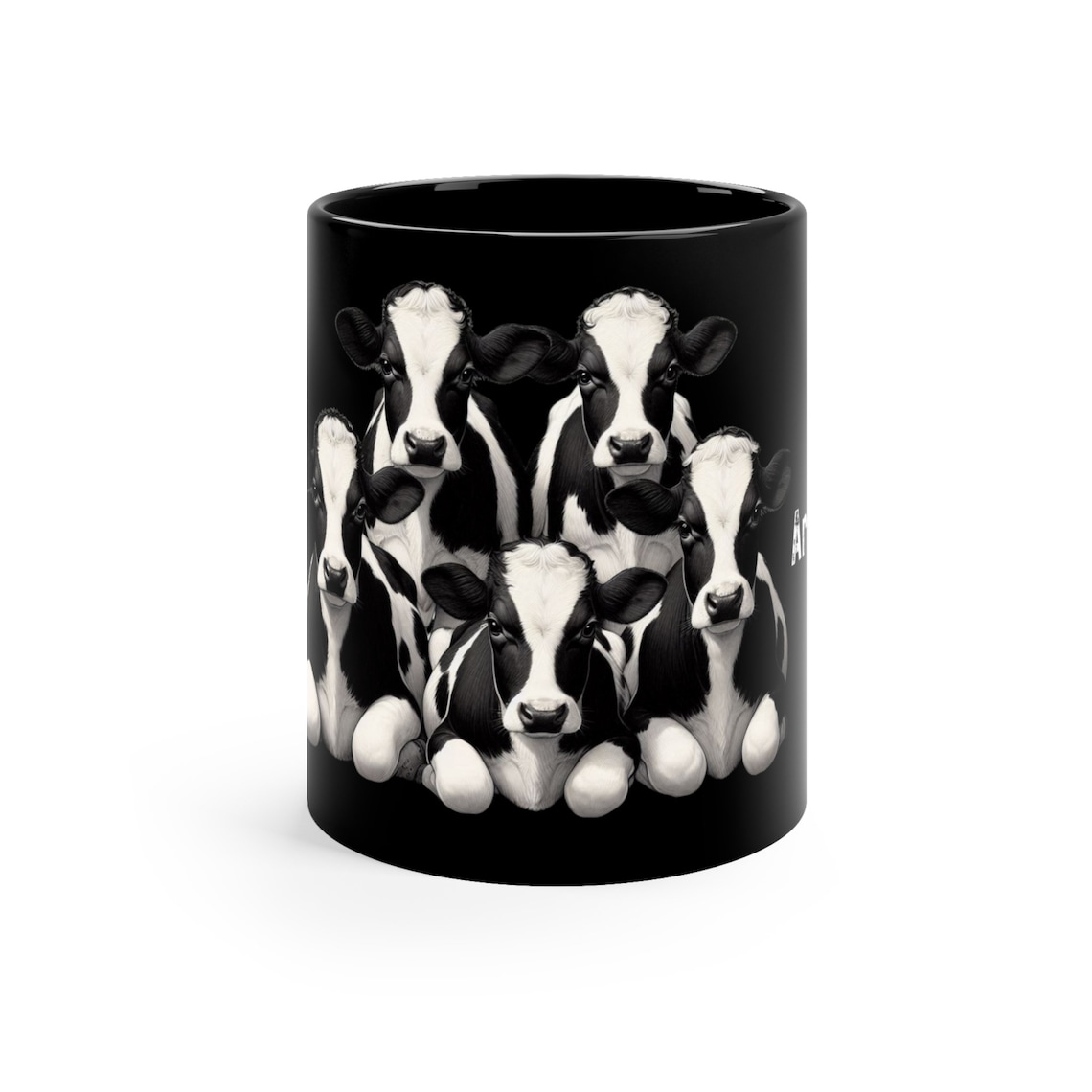 Whimsical Cow Coffee Cup - 11oz Farm Mug, Black and White Animal Lover ...
