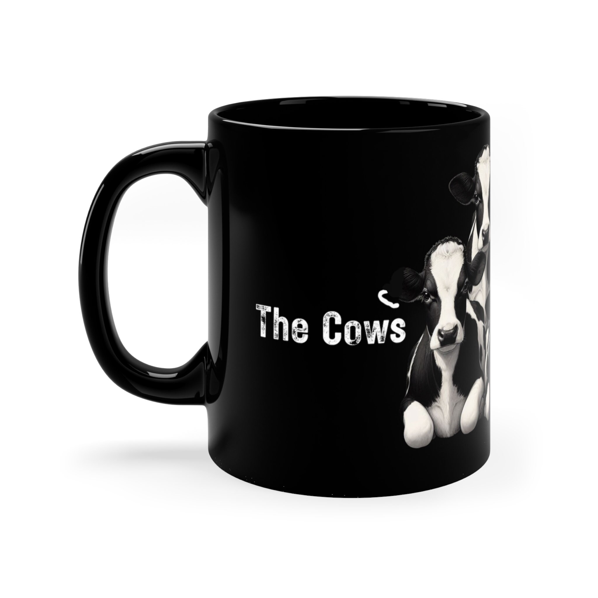 Whimsical Cow Coffee Cup - 11oz Farm Mug, Black and White Animal Lover ...