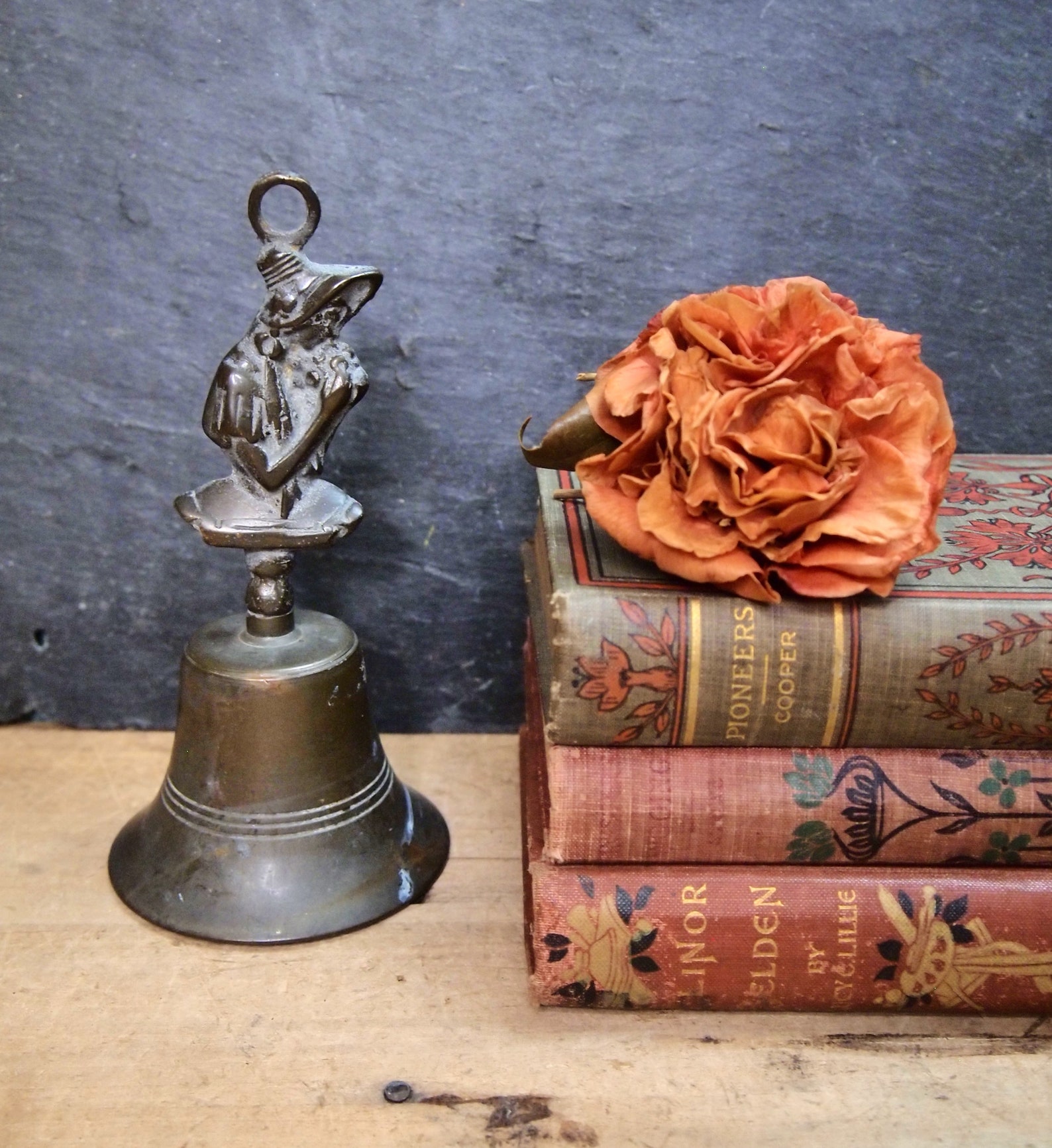 Vintage Brass Ringing Bell Girl With Bonnet Dinner Bell - Etsy