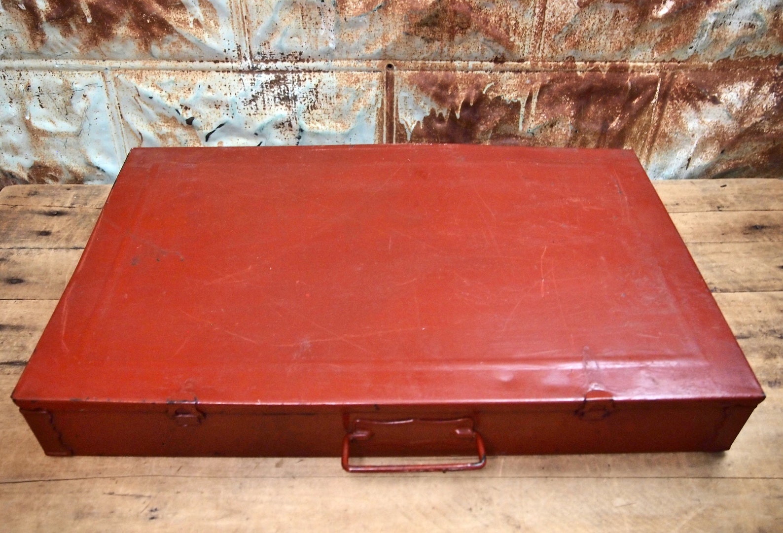 Vintage Red Metal Gilbert Tool Chest Box in Red With | Etsy