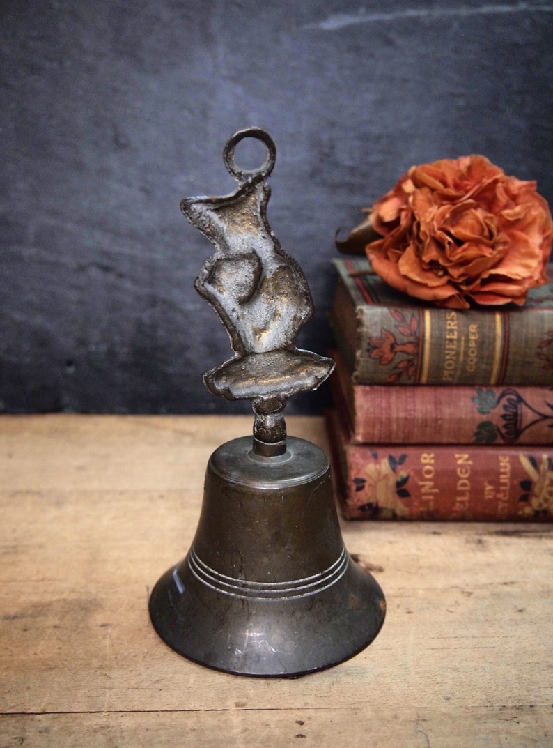 Vintage Brass Ringing Bell Girl With Bonnet Dinner Bell - Etsy