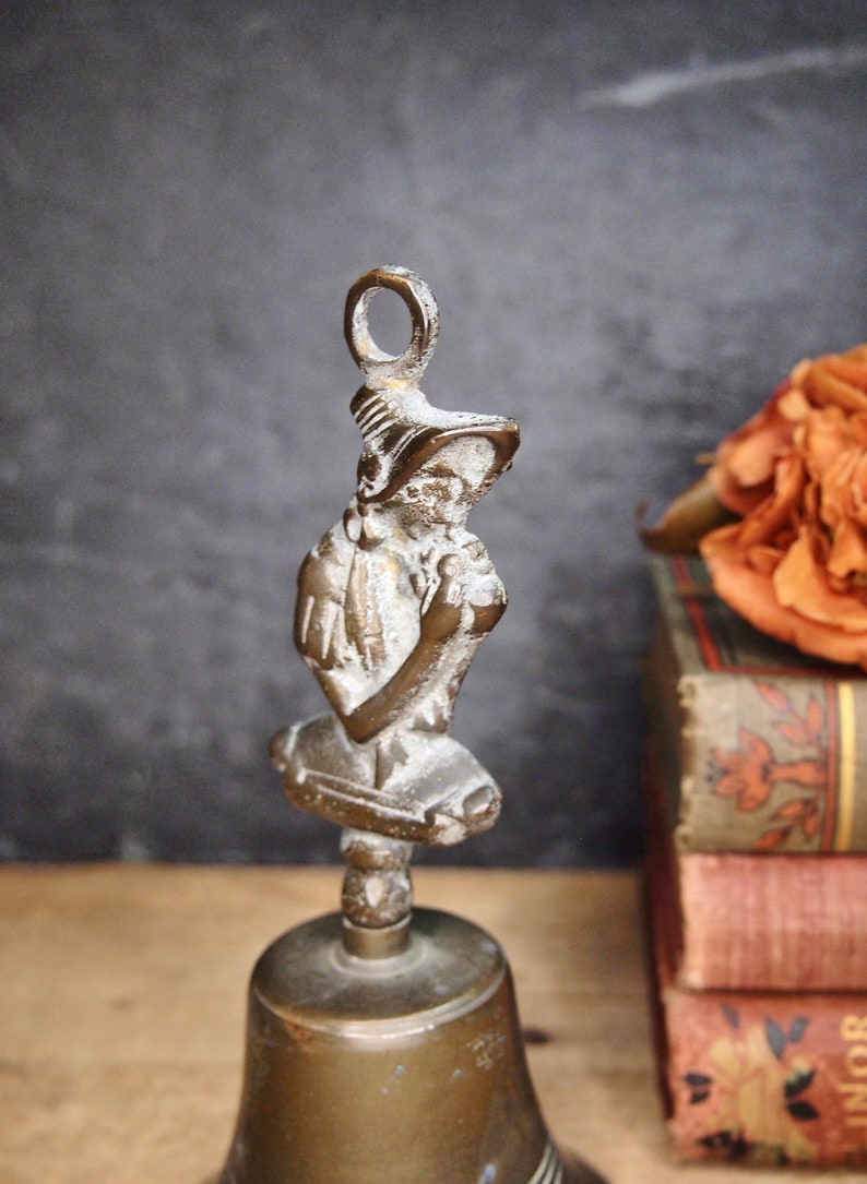 Vintage Brass Ringing Bell Girl With Bonnet Dinner Bell - Etsy