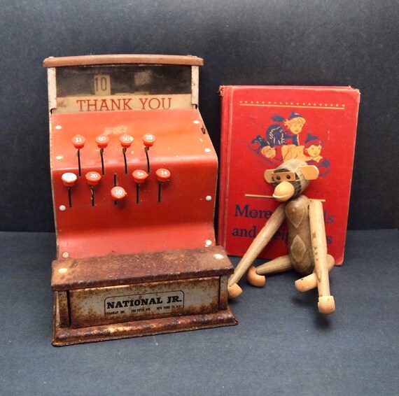 Vintage National Jr Cash Register Toy Red As-is 22L10E08S - Etsy