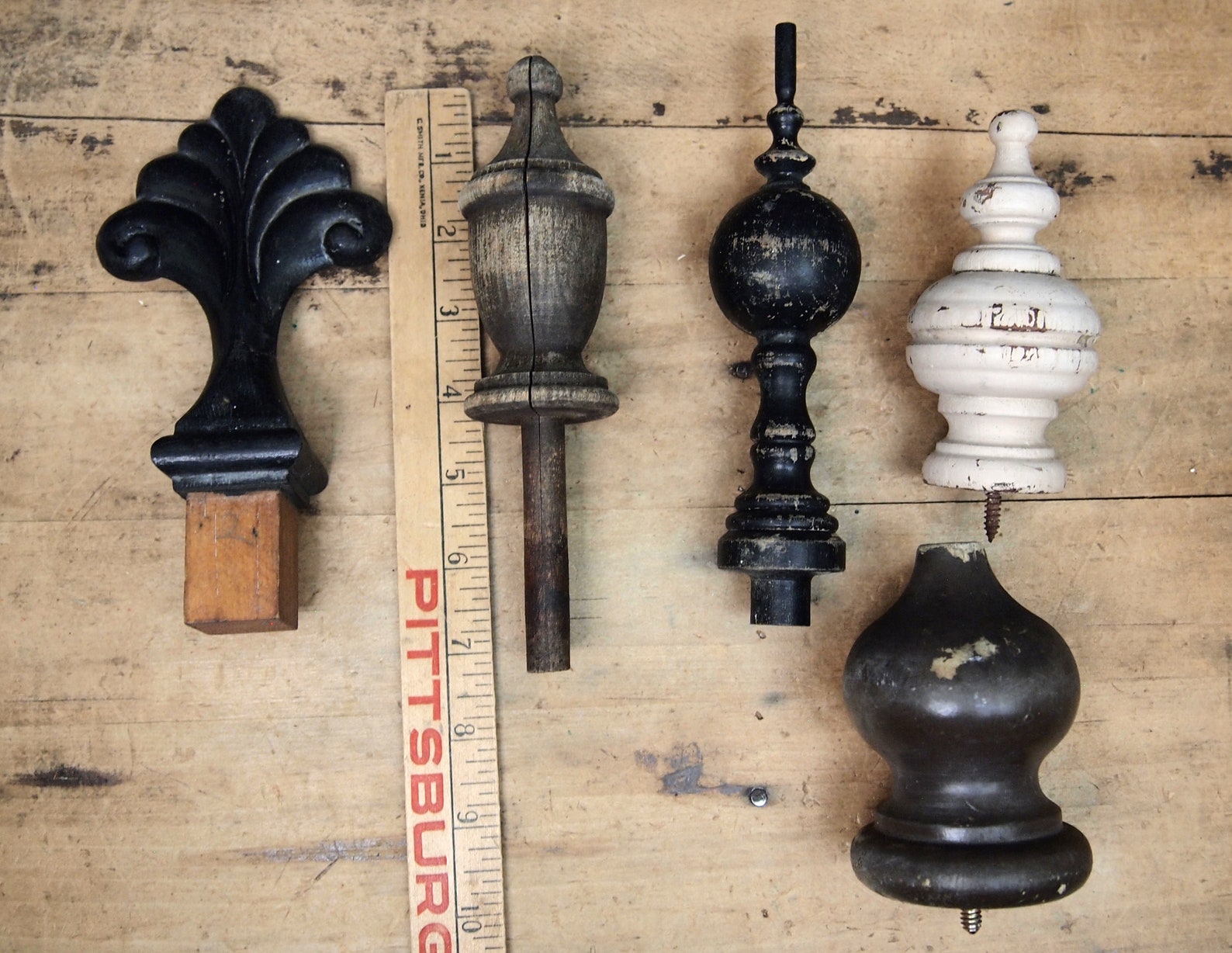 Unique Lot of Vintage Wood Finial S Architectural Salvage FM - Etsy