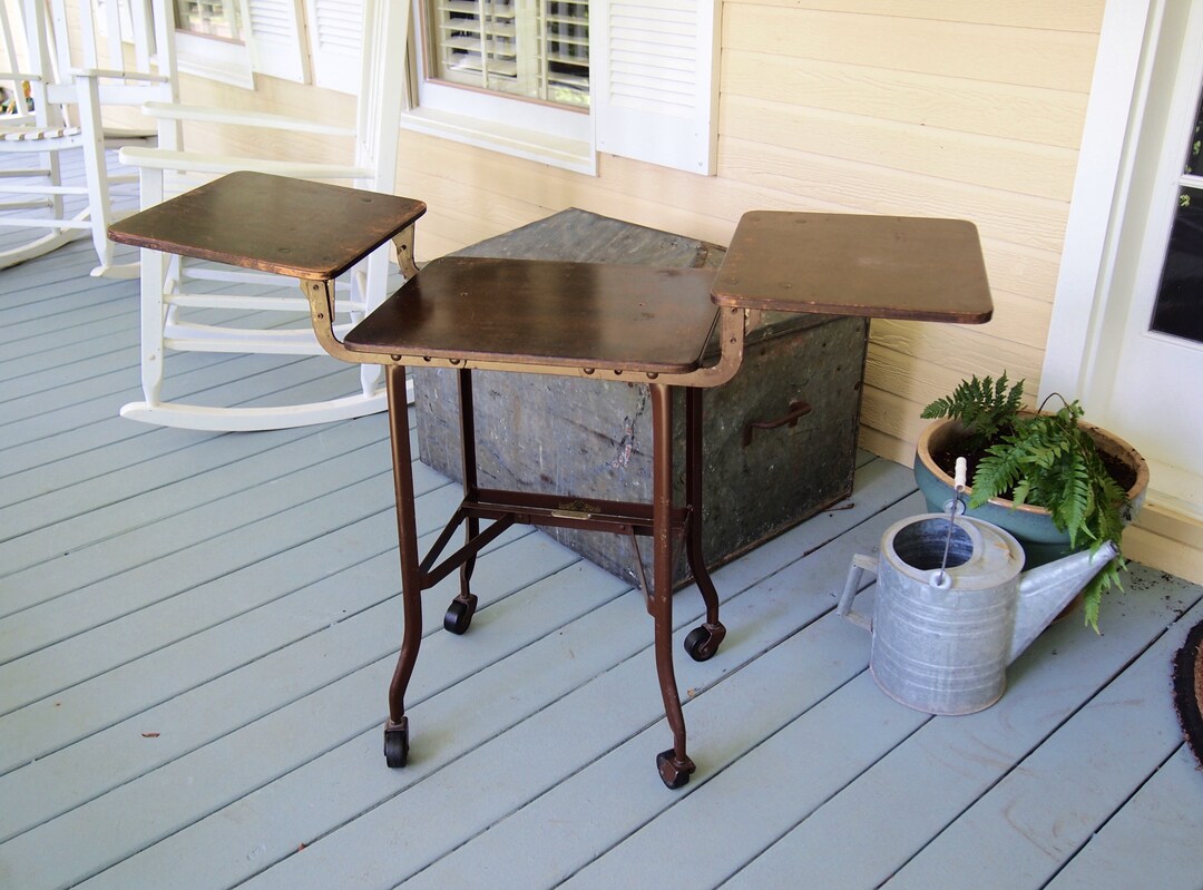 Vintage Industrial Wood Typewriter Stand Folding Typing Table - Etsy