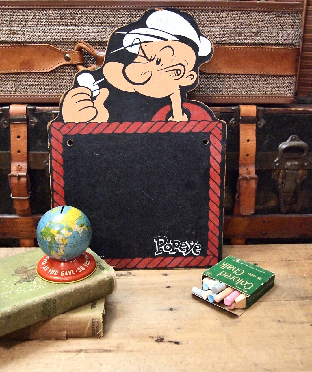Vintage Popeye Chalk Board Cartoon Novelty King Features 1978 Good ...