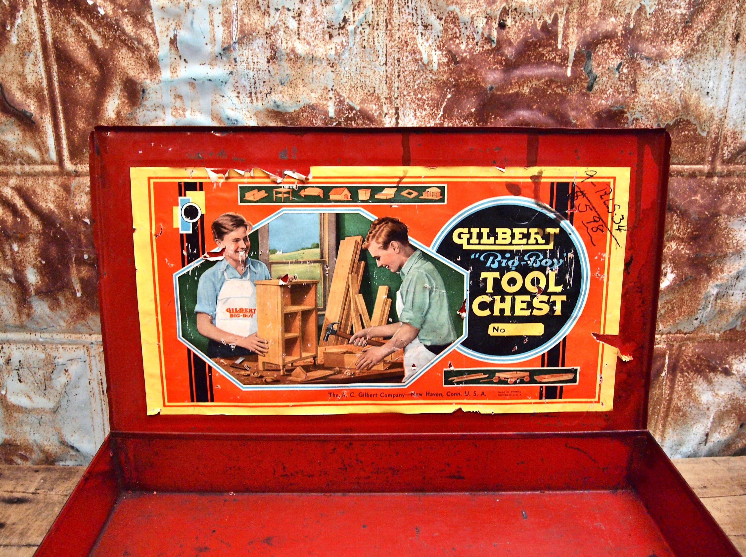 Vintage Red Metal Gilbert Tool Chest Box in Red With | Etsy