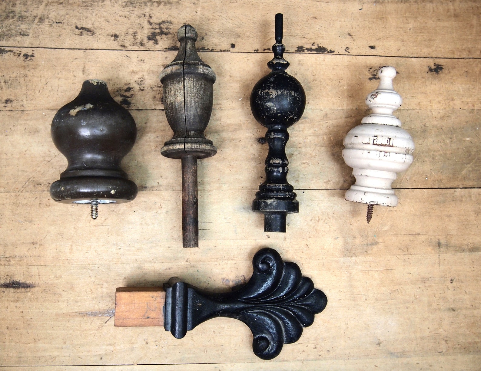 Unique Lot of Vintage Wood Finial S Architectural Salvage FM - Etsy