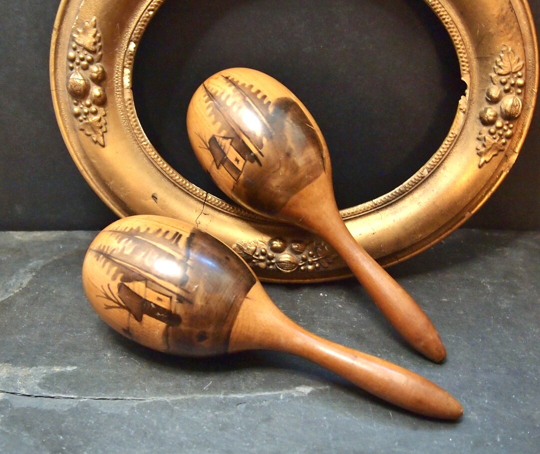 Vintage Souvenir Maracas Wood Nice Condition YOCM - Etsy