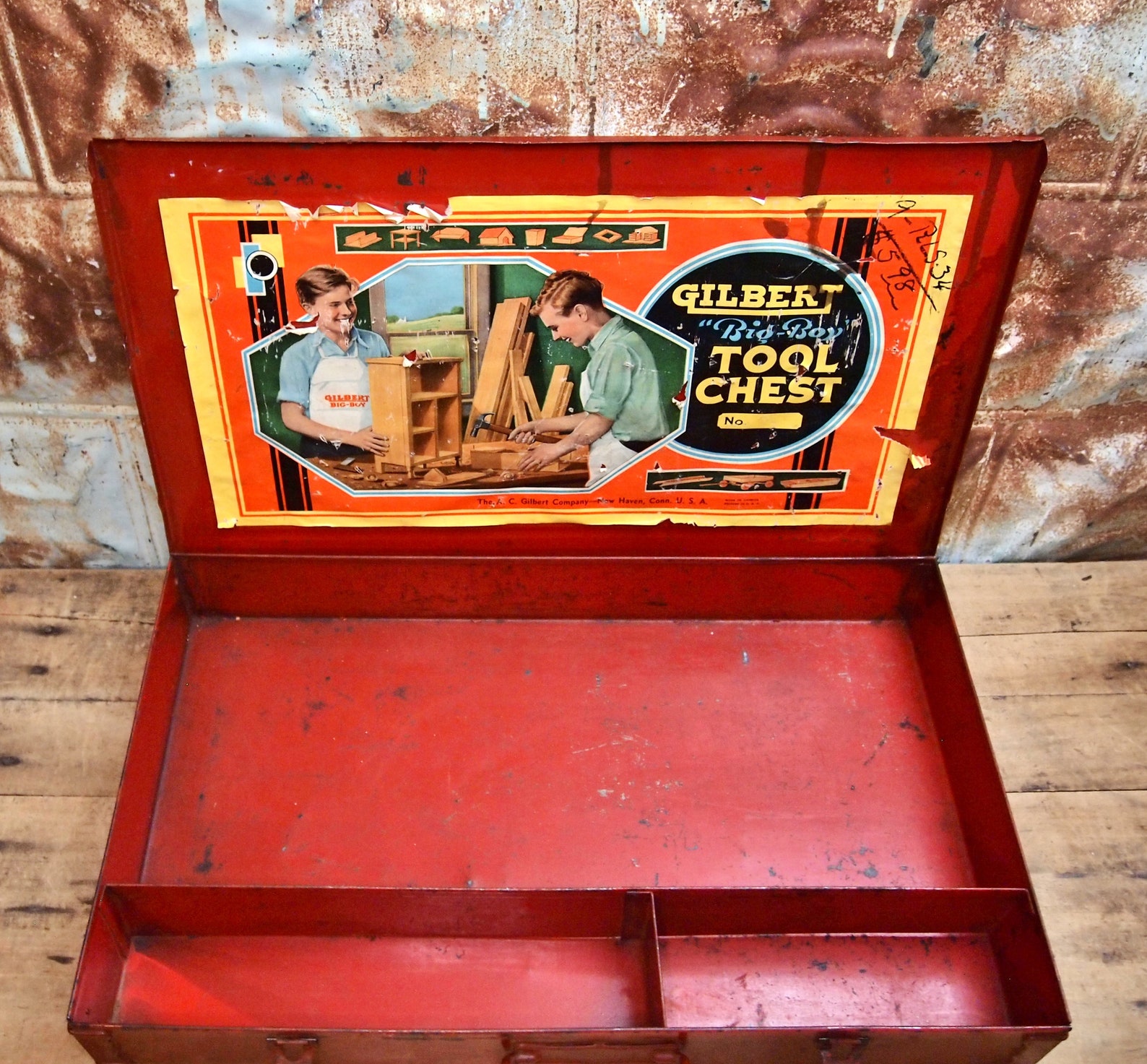 Vintage Red Metal Gilbert Tool Chest Box in Red With | Etsy