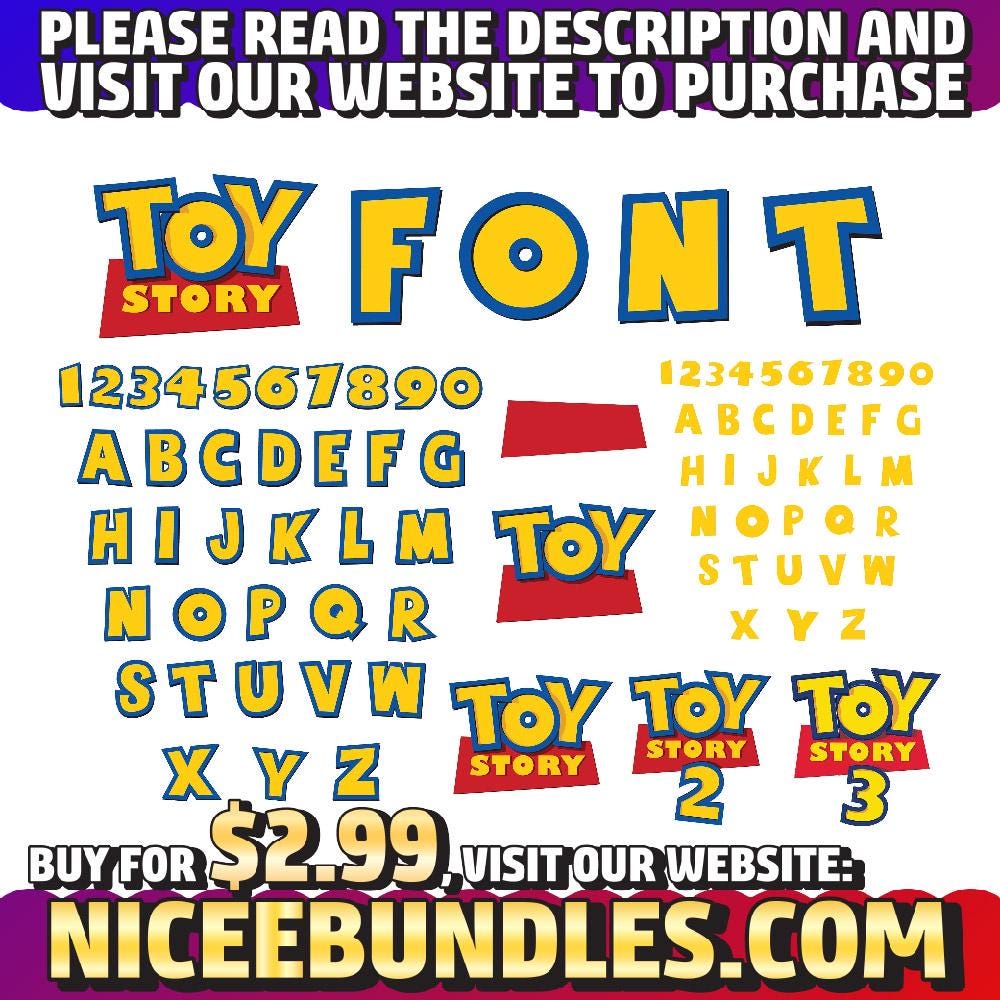 Toy Story FONT SVG, Toy Story SVG, Toy Story Alphabet Svg, Toy Story ...