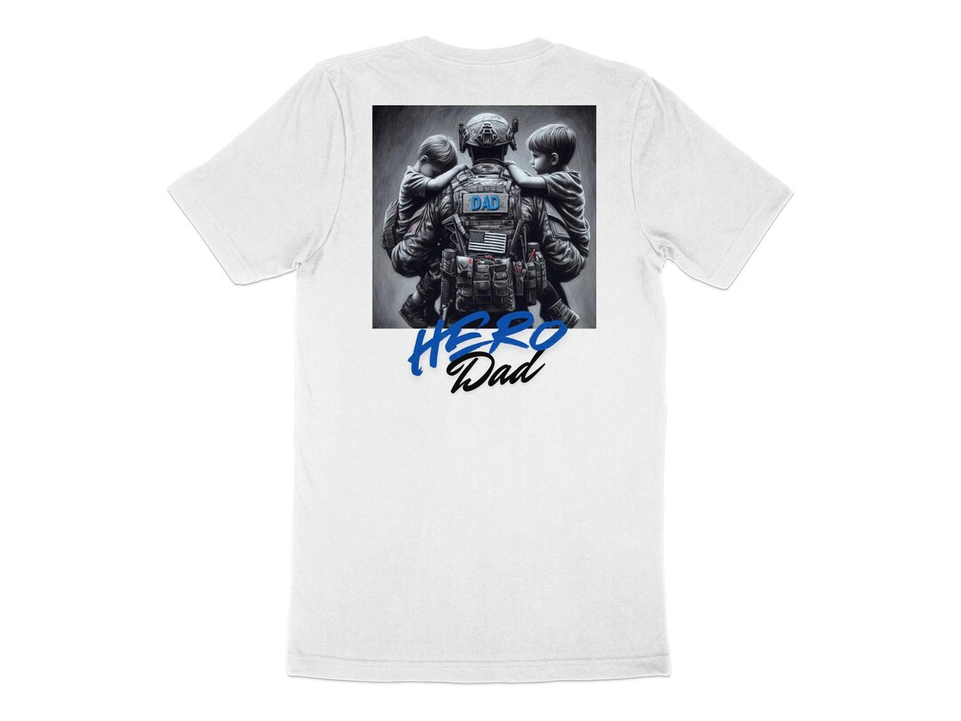 Hero Dad Military Father and Kids T-shirt, Patriotic Fathers Day Gift ...