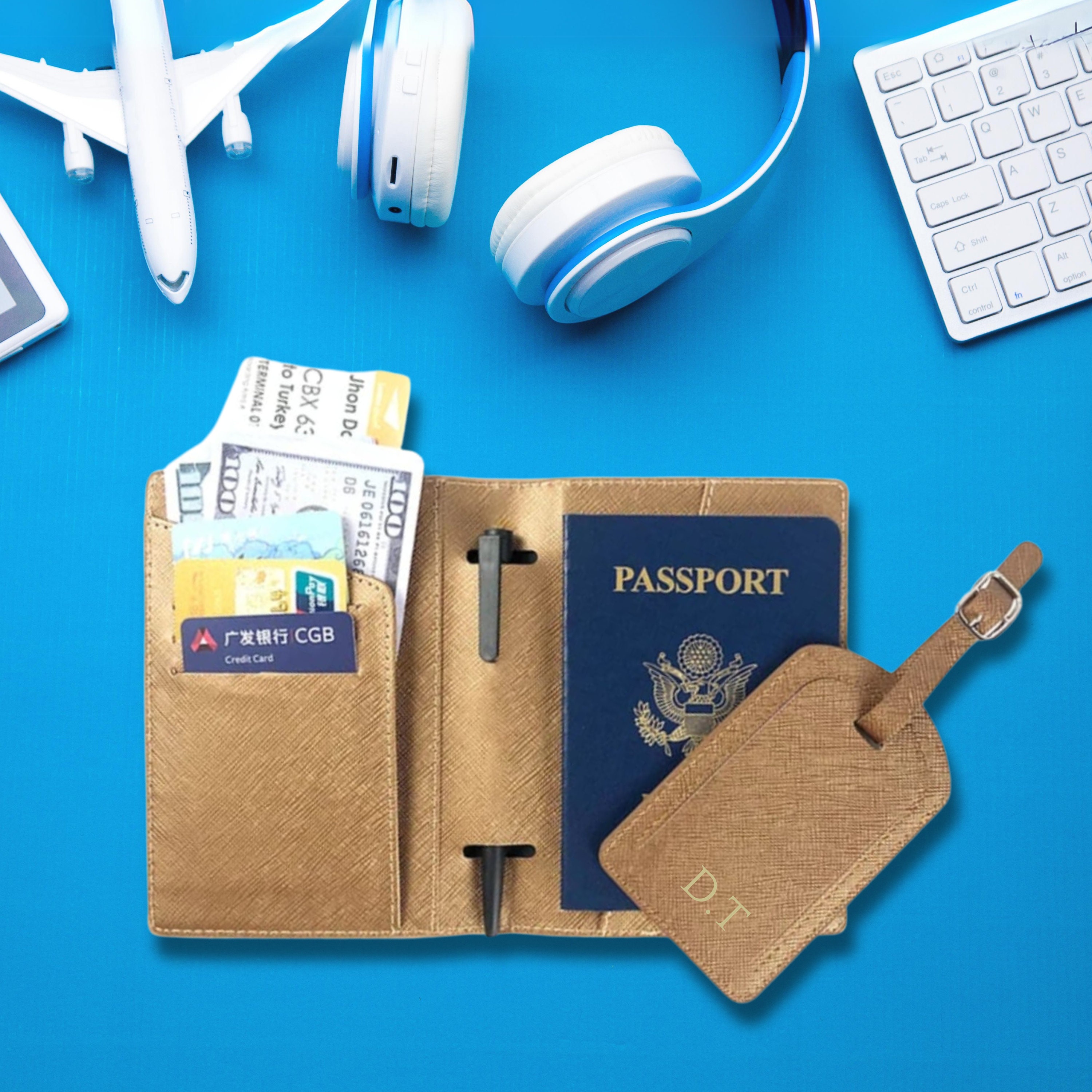 Customizable Passport Holder Label / Leather Passport Holder / Leather ...