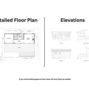 55m2 (587 Sq Ft) Small Cabin Rectangle - Draft Engineering Plan, Floor ...