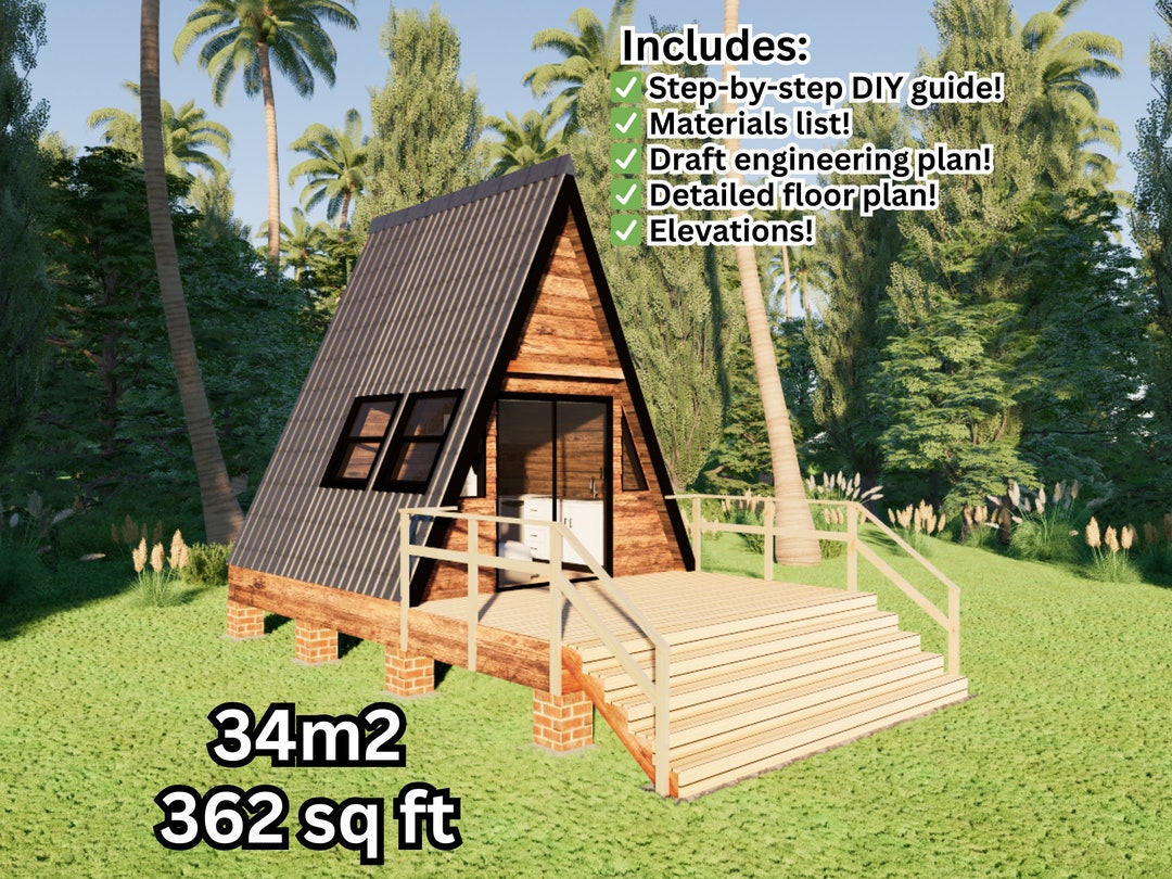 How to Build a Tiny A-frame Cabin - Step-by-step DIY Guide, Materials ...