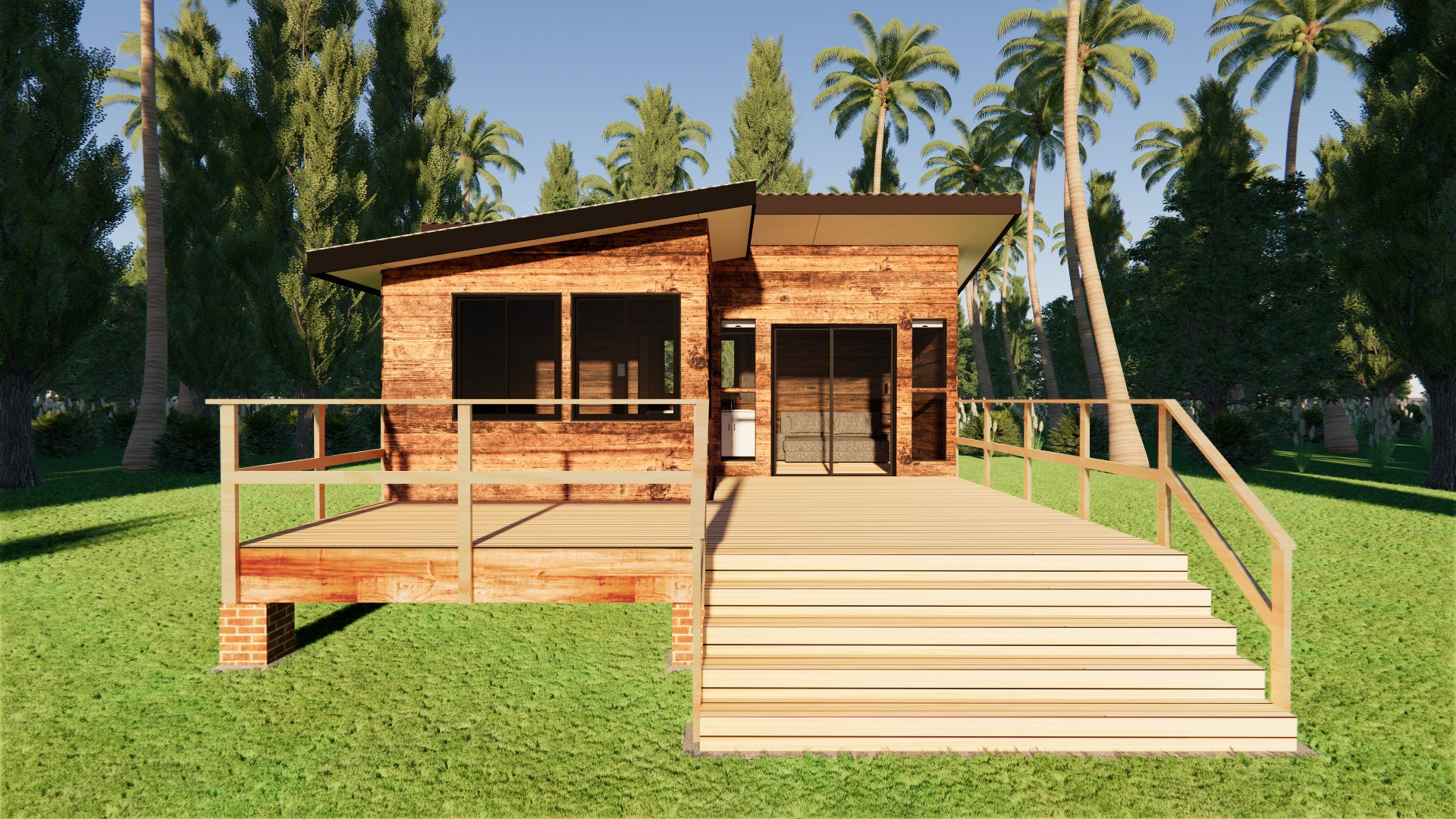 DIY Plans 60m2 648 Sq Ft Small Cabin L-shape Draft Engineering Plan ...