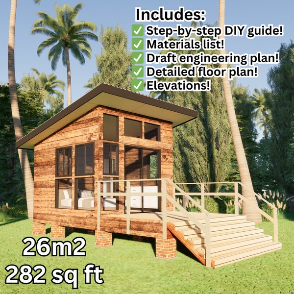 Tiny Cabin Plans - Etsy