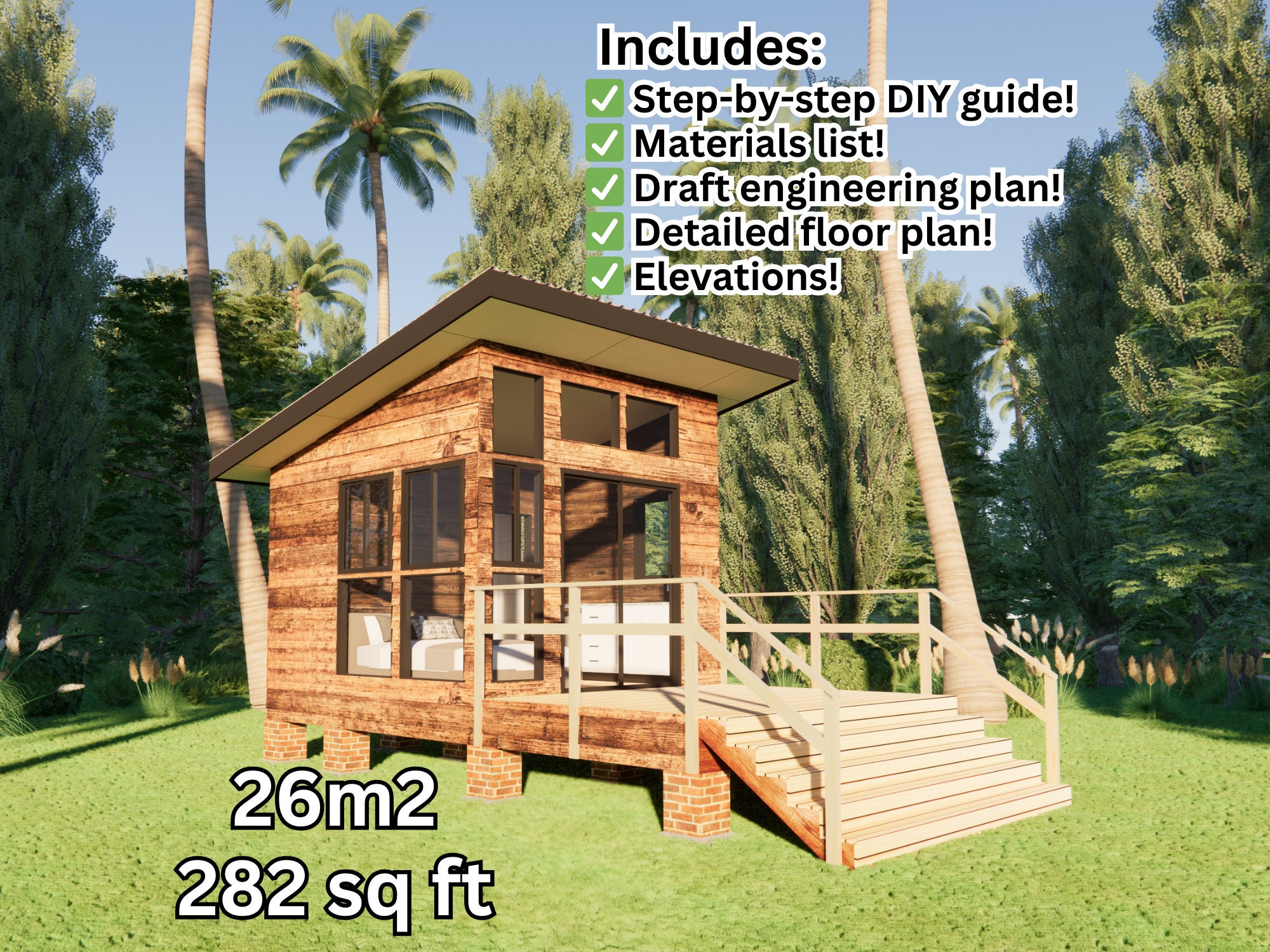 How to Build a Tiny Cabin - Step-by-step DIY Guide, Materials List ...