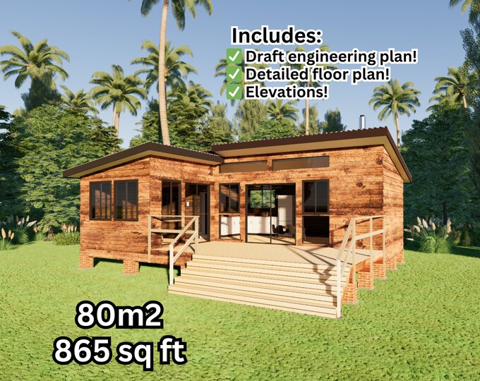 34m2 362 Sq Ft Tiny A-frame Cabin Floor Plan, Elevations, Draft ...