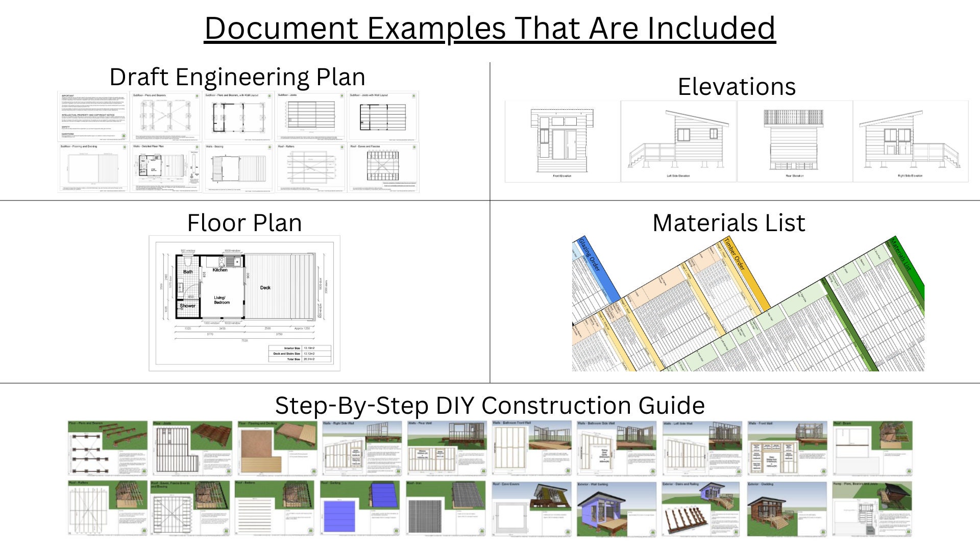 DIY Plans 60m2 648 Sq Ft Small Cabin L-shape Draft Engineering Plan ...