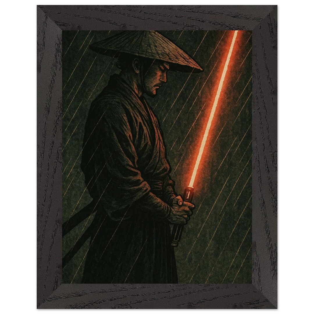Japanese Samurai Lightsaber Poster – Mounted Framed Art With Unique ...