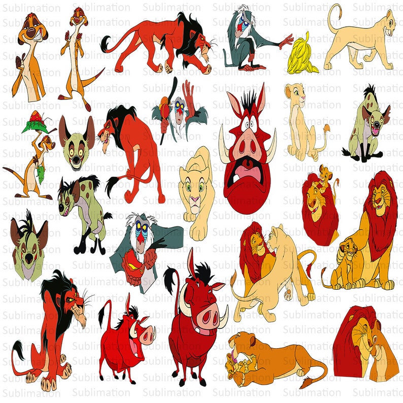 Lion King SVG Bundle, Simba Vector, Pumbaa SVG, Cut File, Clipart ...