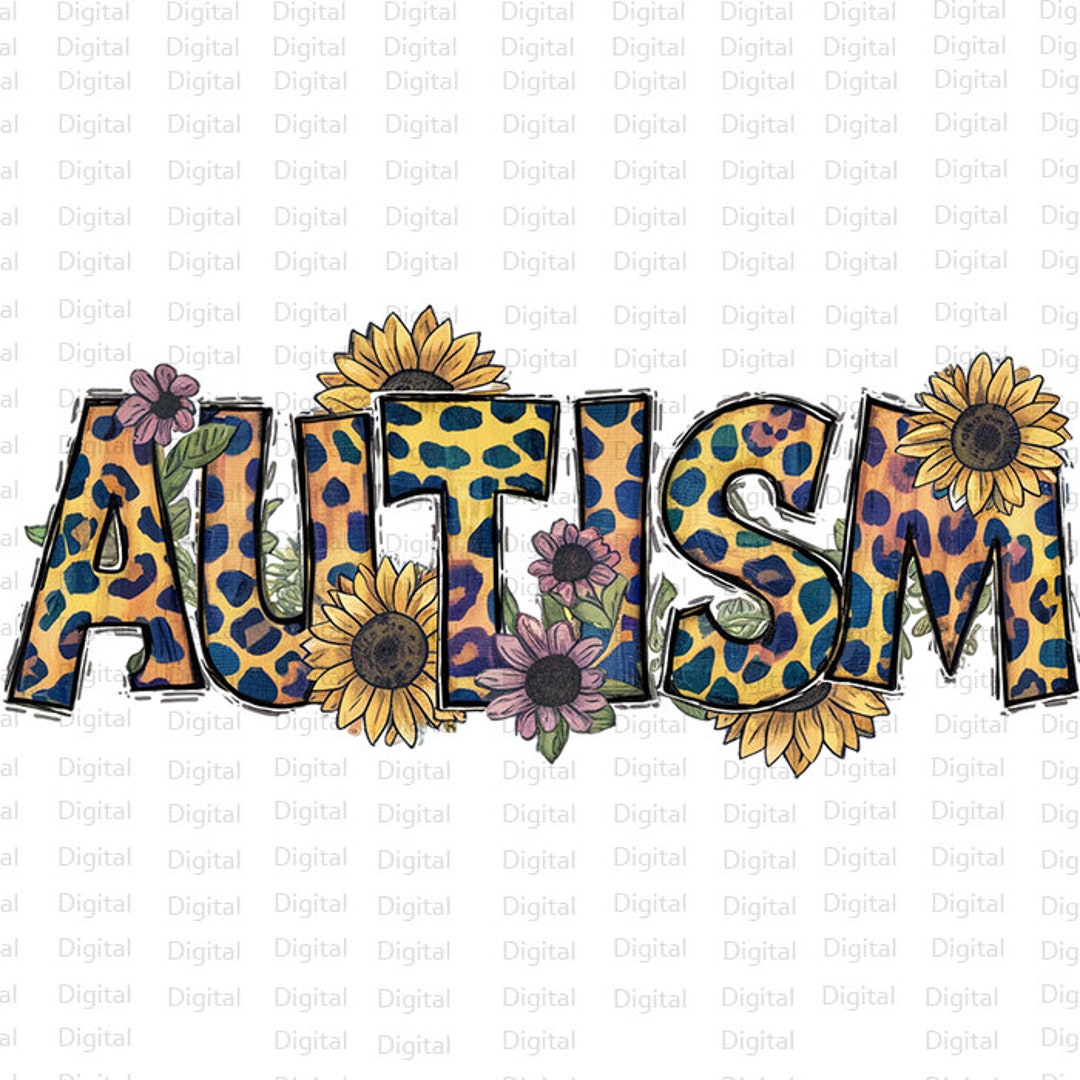 Autism Sunflower Sublimation PNG, Retro Shirt, Autism Awareness PNG ...