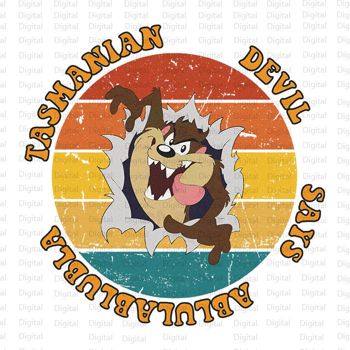 Taz Devil SVG, Cartoon Vector, Tasmanian Devil SVG, Cut File, Clipart ...