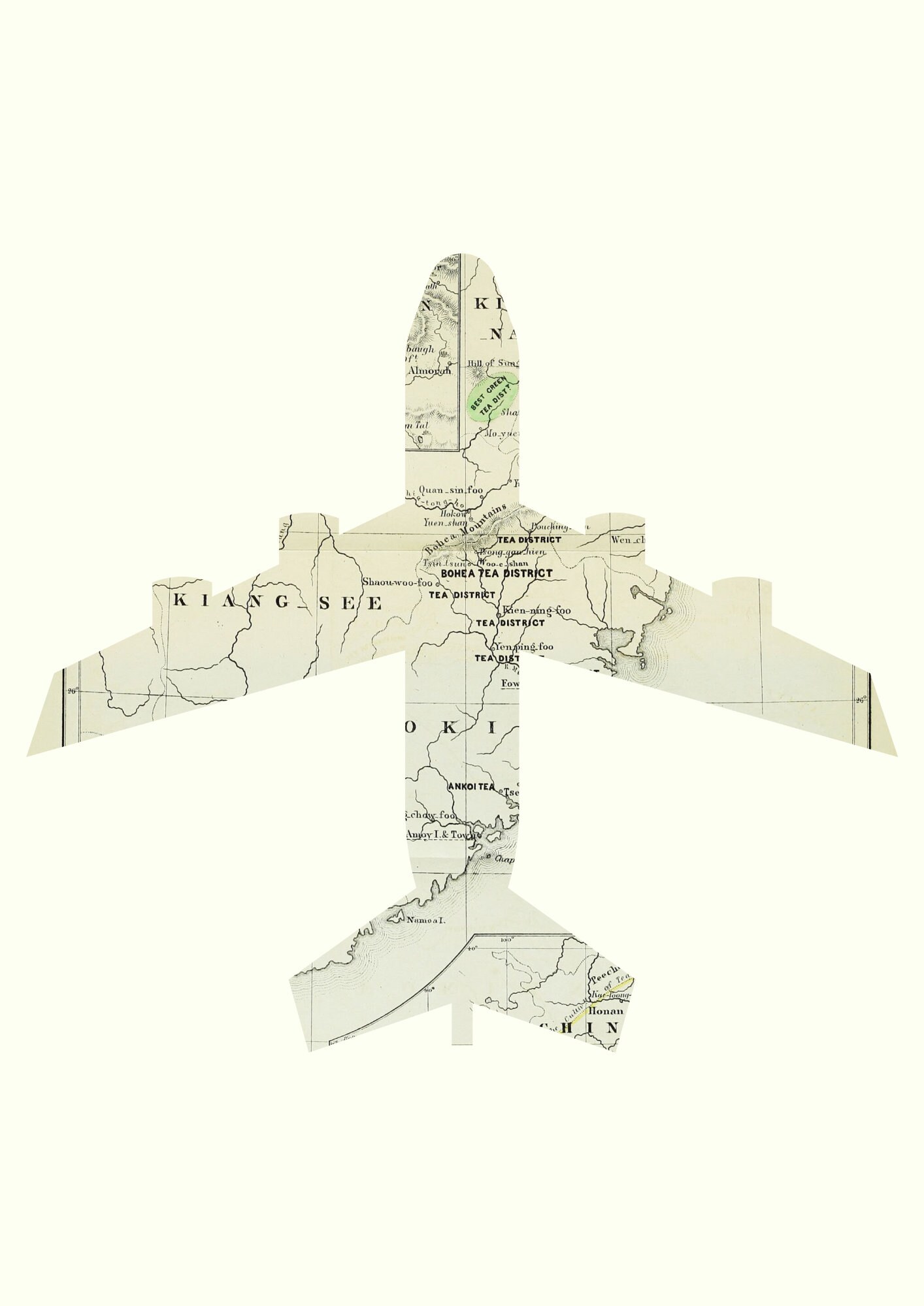 A4, Plane Posters, Maps, Digital Print, Decor, Gift, Inspirational ...