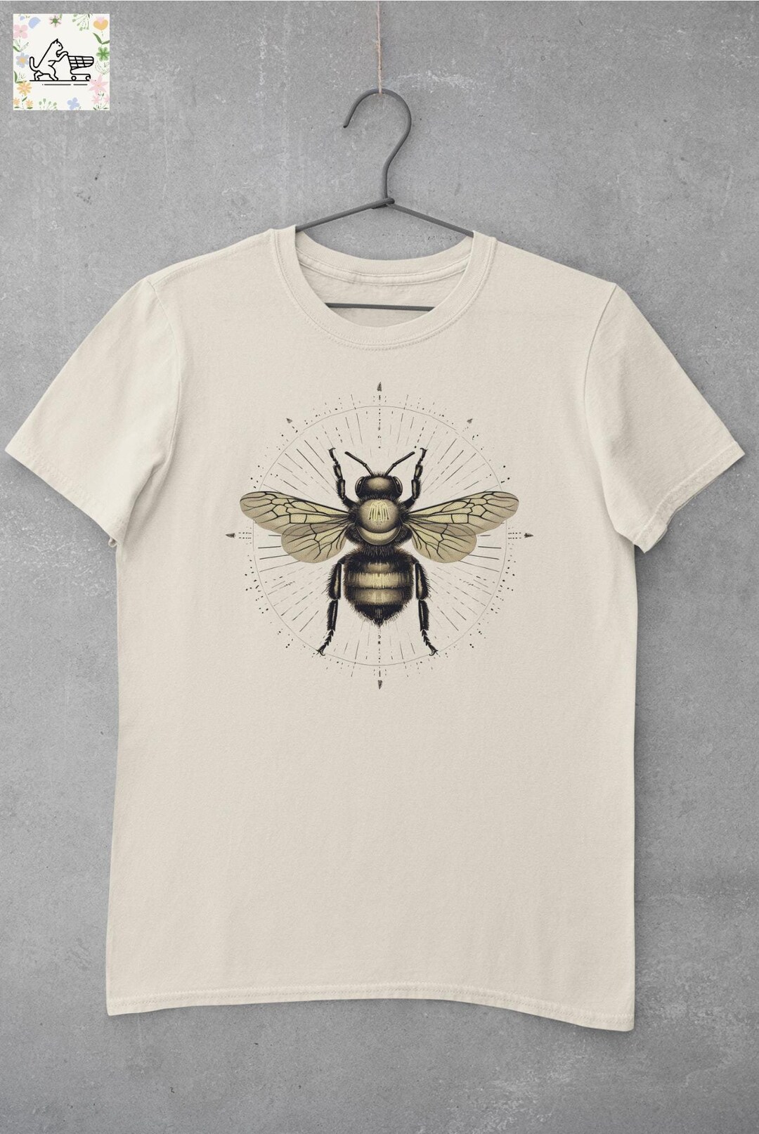 Cute Bee Lover Shirt Line Art Bee Goblincore Volkskunst Tee Cottagecore ...