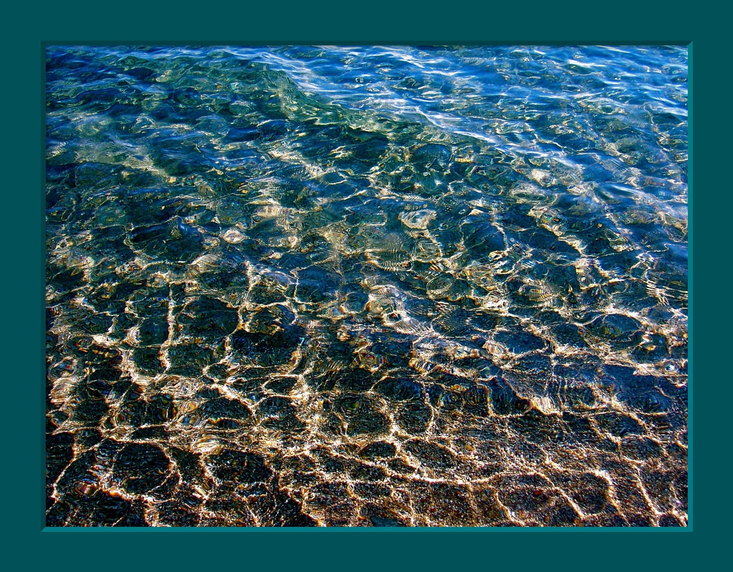 Clear Water Photo Teal Abstract Art Teal Tan Art Turquoise | Etsy