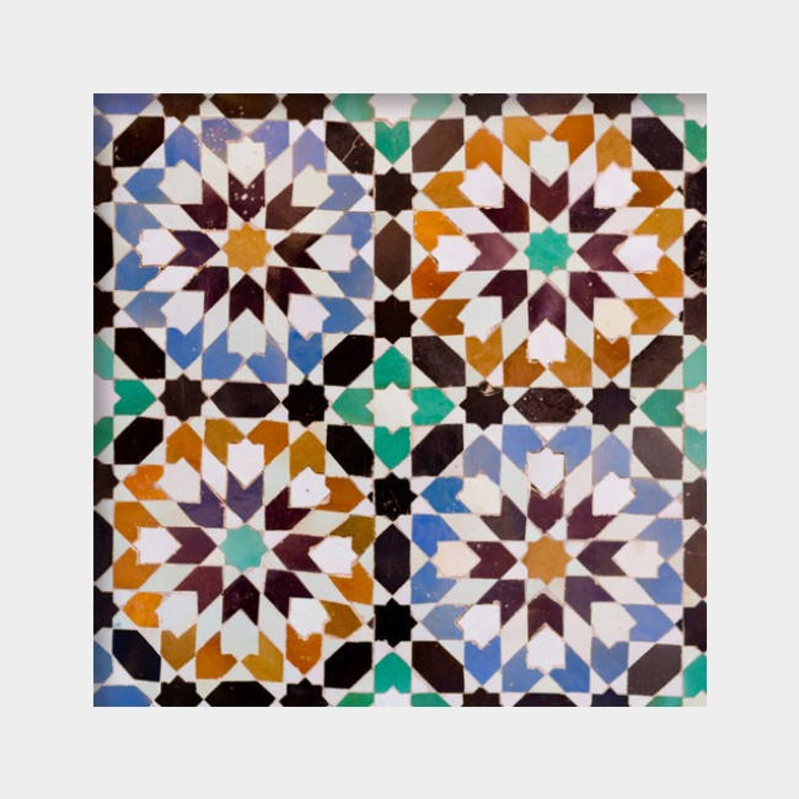 Moroccan Tile Art, Moroccan Tile Photo, Square Tile Photo, Mosaic Tile ...