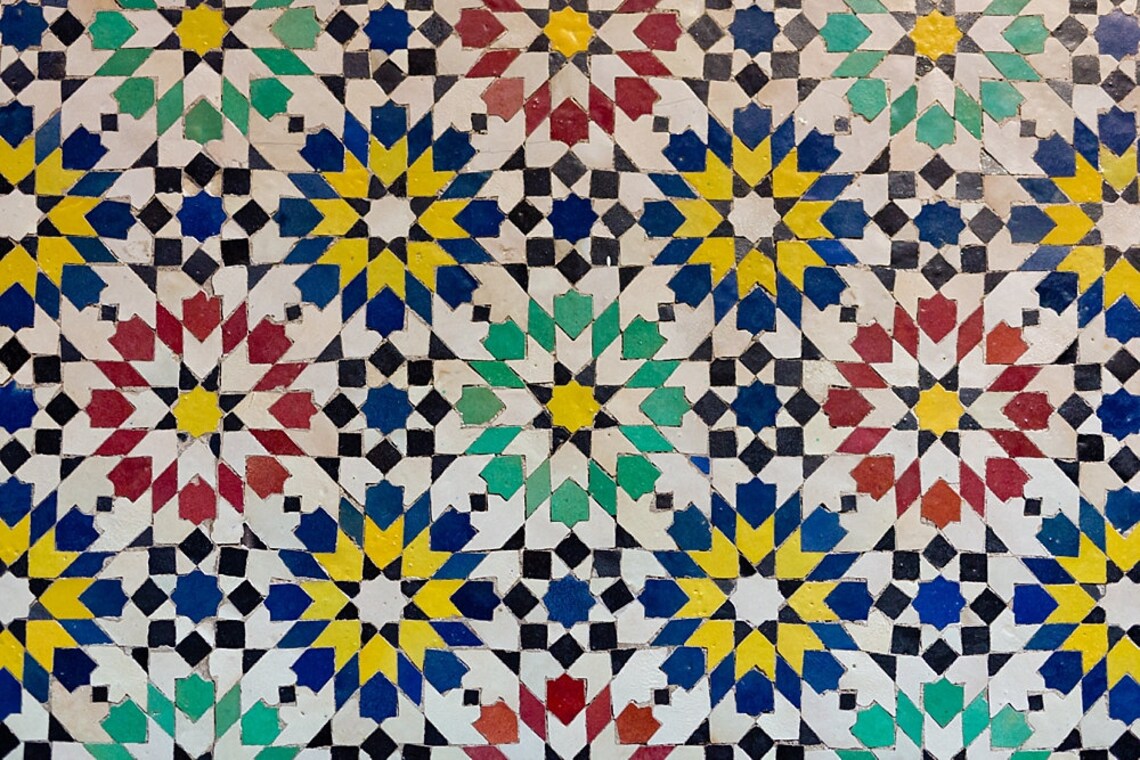 Moroccan Tile Print, Mosaic Tile Photo, Moroccan Decor, Geometric ...