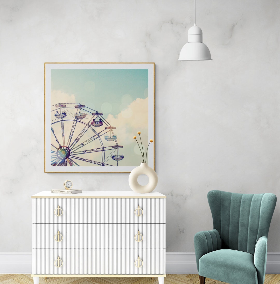 Ferris Wheel Photo: Pastel Carnival Print for Nursery Art - Etsy