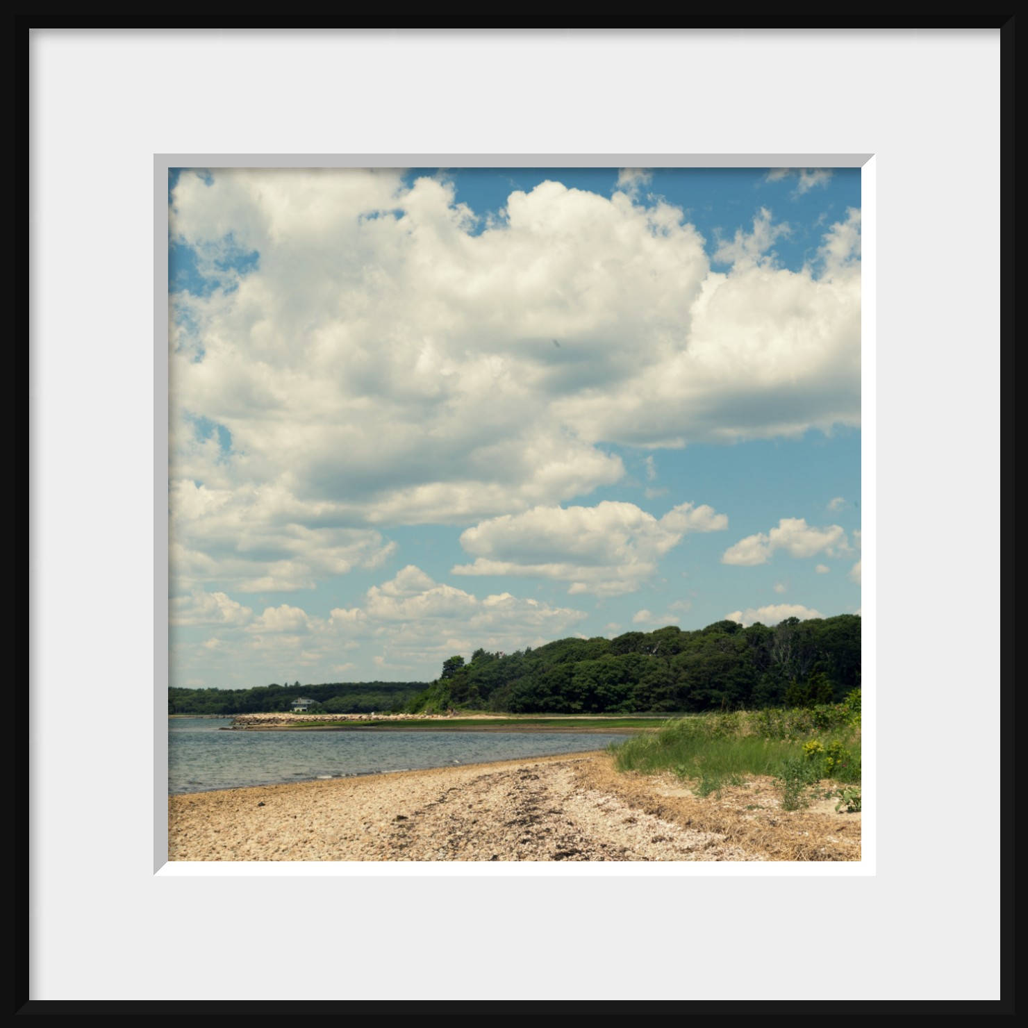 Square Landscape Art Falmouth Beach Photo Green Blue Art - Etsy