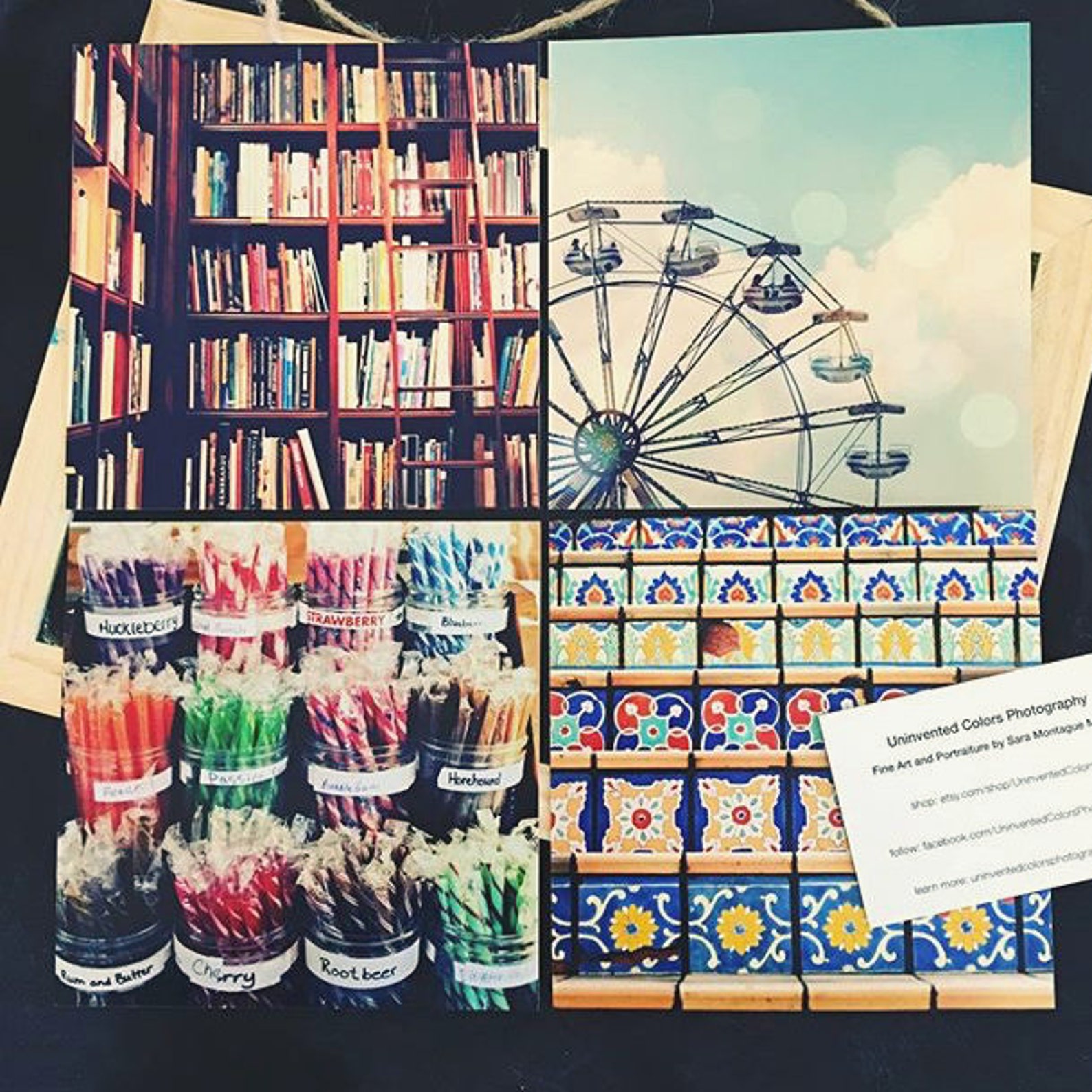 Library Ladder Photo, Bookshelves Photo, Gift for Bibliophile, Colorful ...