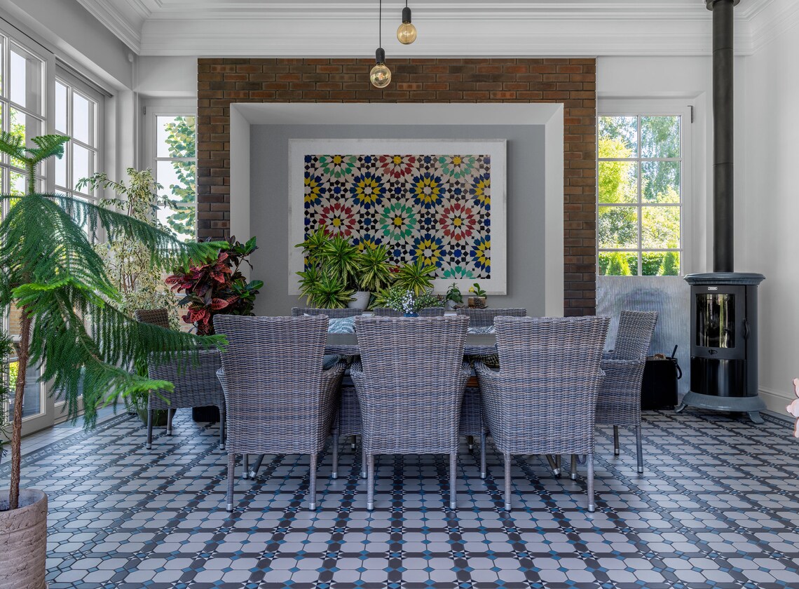 Moroccan Tile Print, Mosaic Tile Photo, Moroccan Decor, Geometric ...