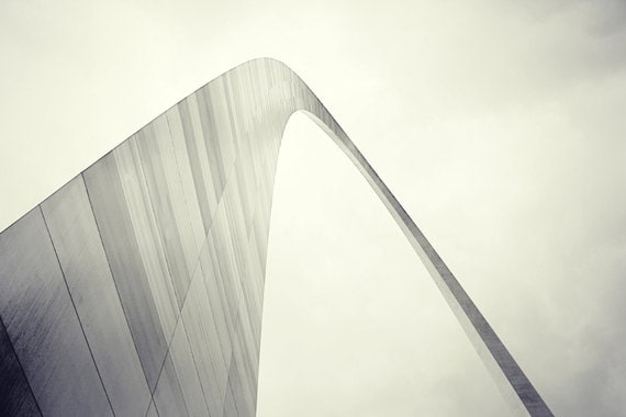 St. Louis Gateway Arch Photo Set Silver Wall Art Gray Home - Etsy