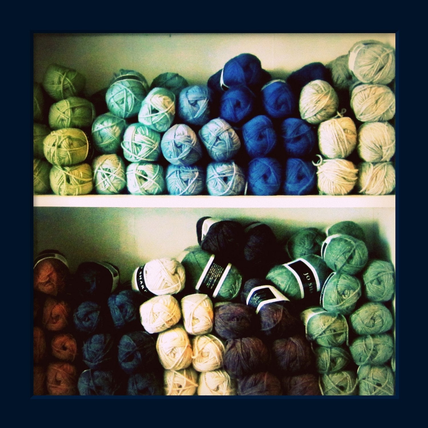 Yarn Photograph, Still Life Photo, Knitting Lover Gift, Cool Colors ...