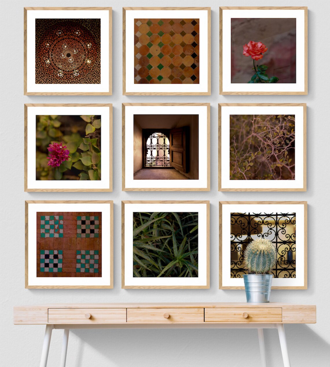 Morocco Gallery Wall, Moroccan Tile Art, Exotic Travel Photographs ...