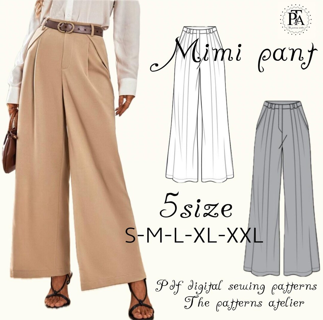 Mimi Pant Pdf Sewing Pattern Easy Sewing Pattern PDF Trouser Pattern ...