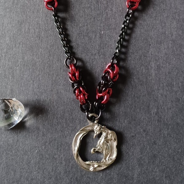 Chainmail Dragon Necklace - Etsy