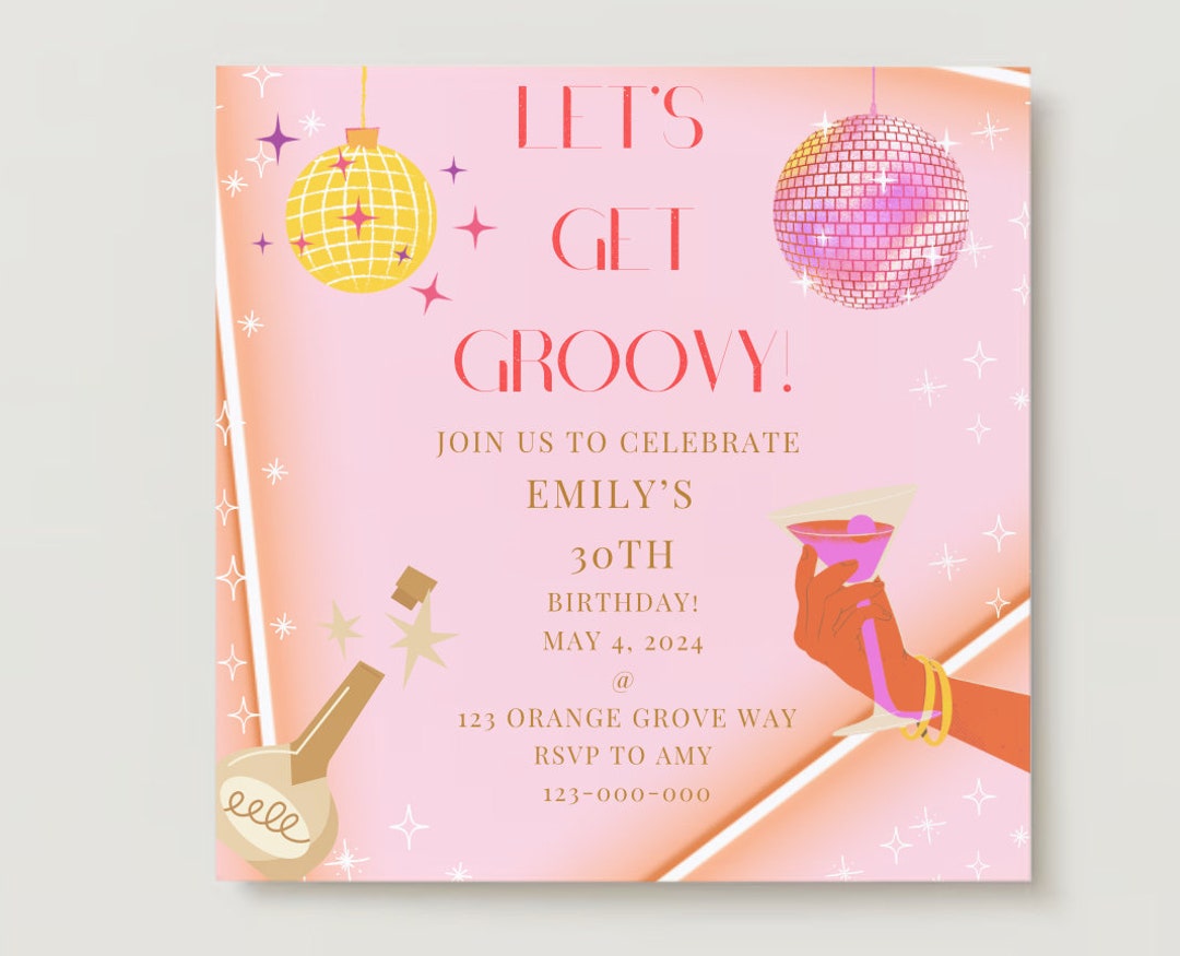 Editable Disco Party Invitation Personalized Printable Dance Party ...
