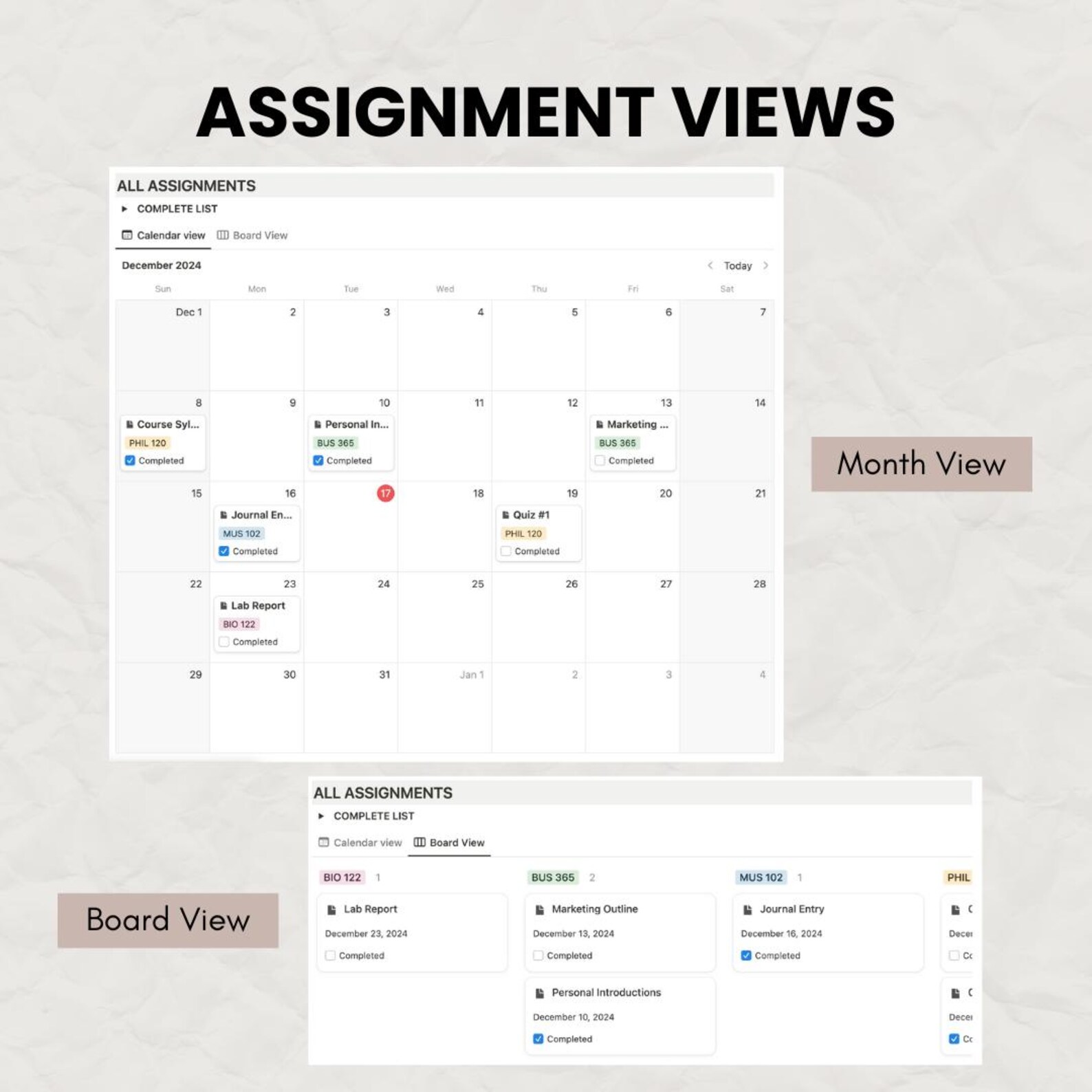 Notion Assignment Tracker | College Assignments | Student Planner ...