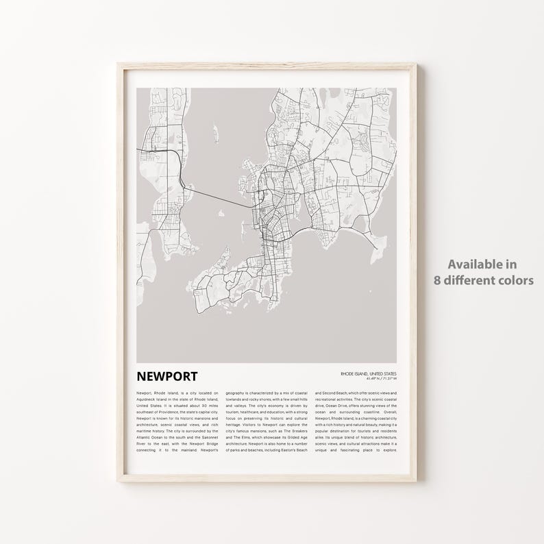 Newport Map Print, Newport Travel Map, Newport Wall Decor Art, Newport ...