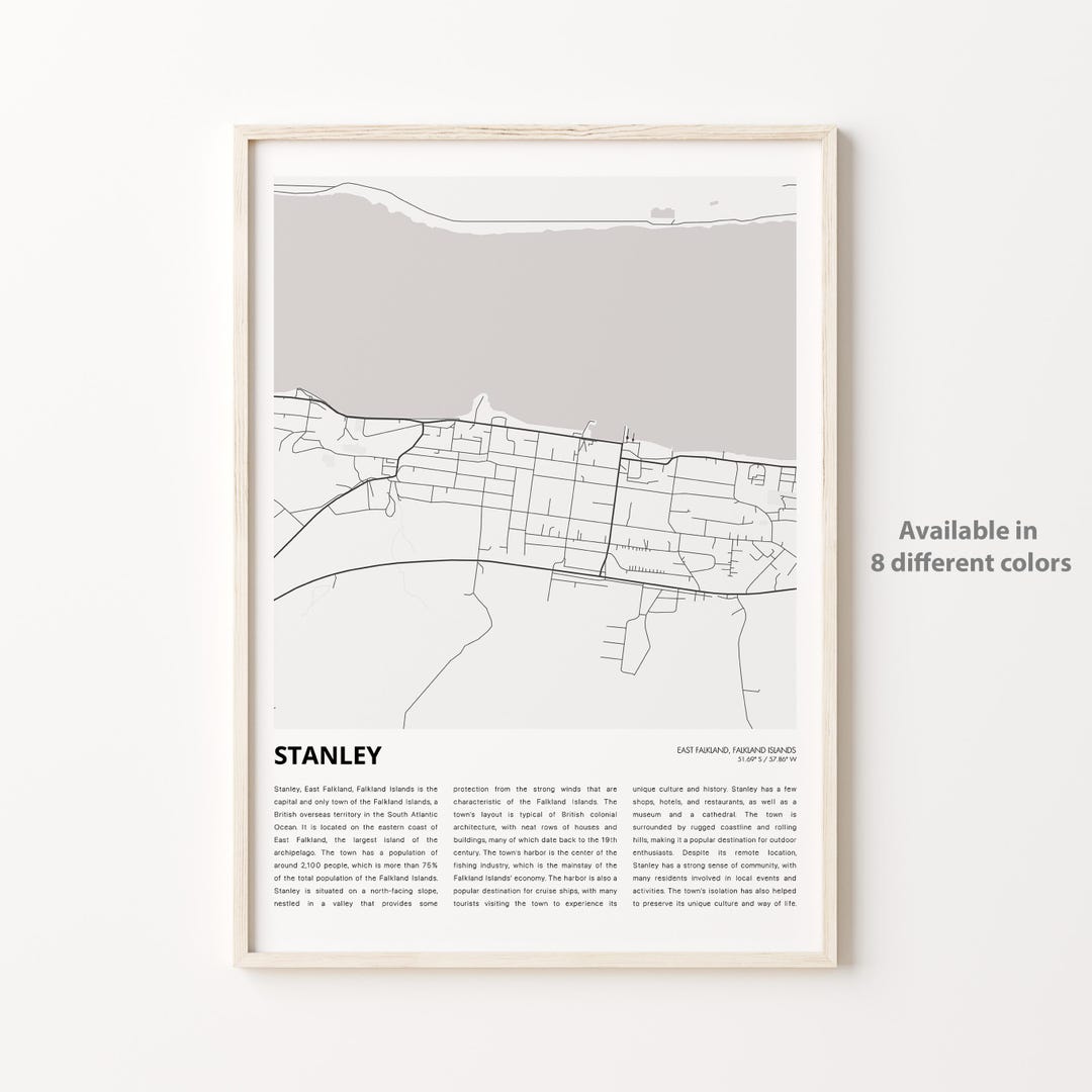 Stanley Map Print, Stanley Travel Map, Stanley Wall Decor Art, Stanley ...