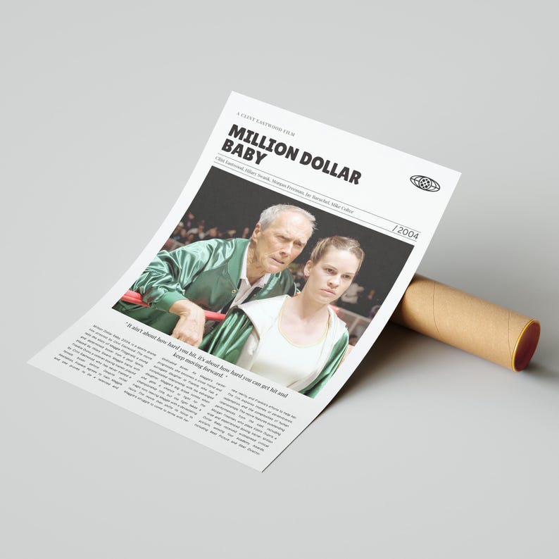 Million Dollar Baby Movie Poster Print, Retro Minimal Style Movie ...