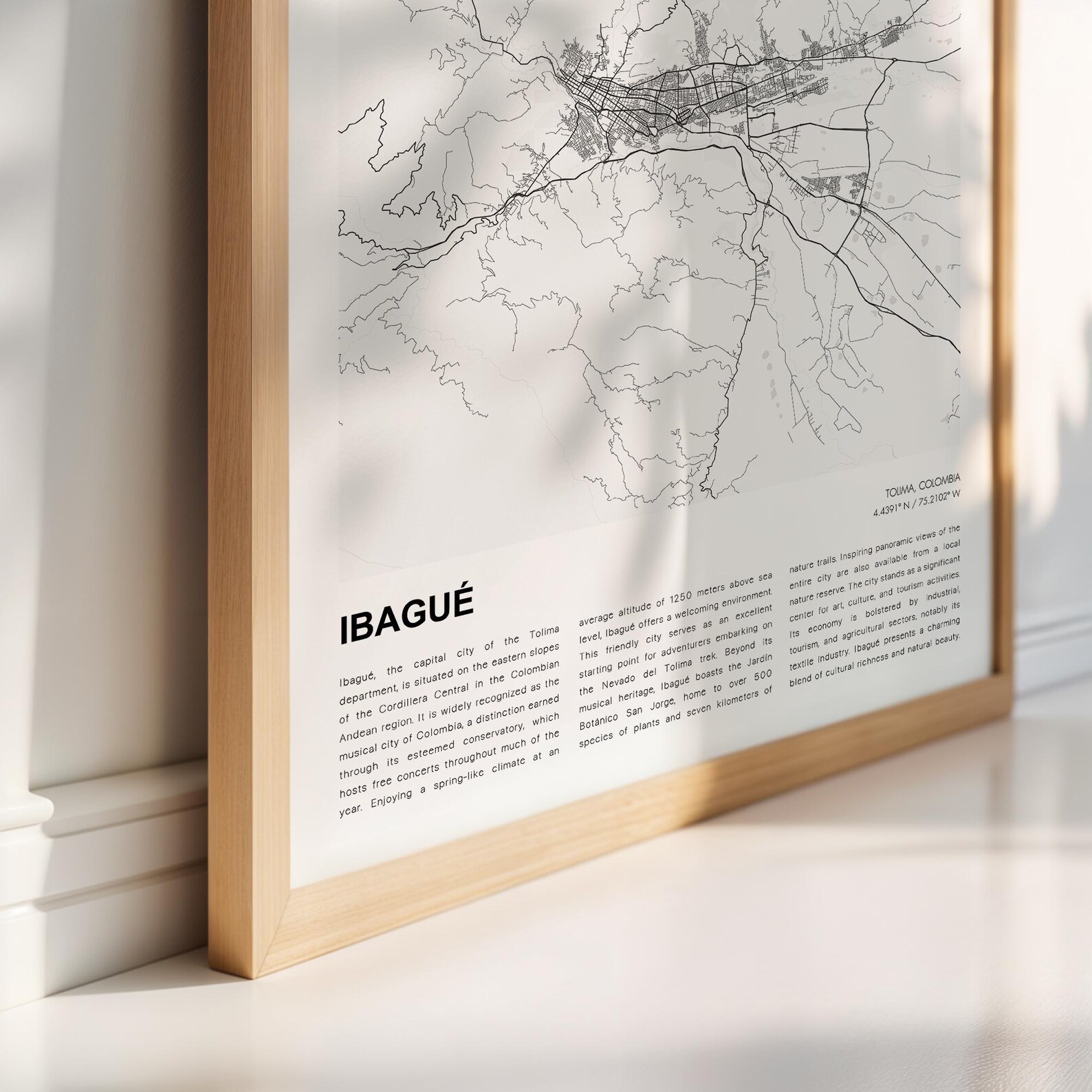 Ibagué Map Print, Ibagué Travel Map, Ibagué Wall Decor Art, Ibagué ...