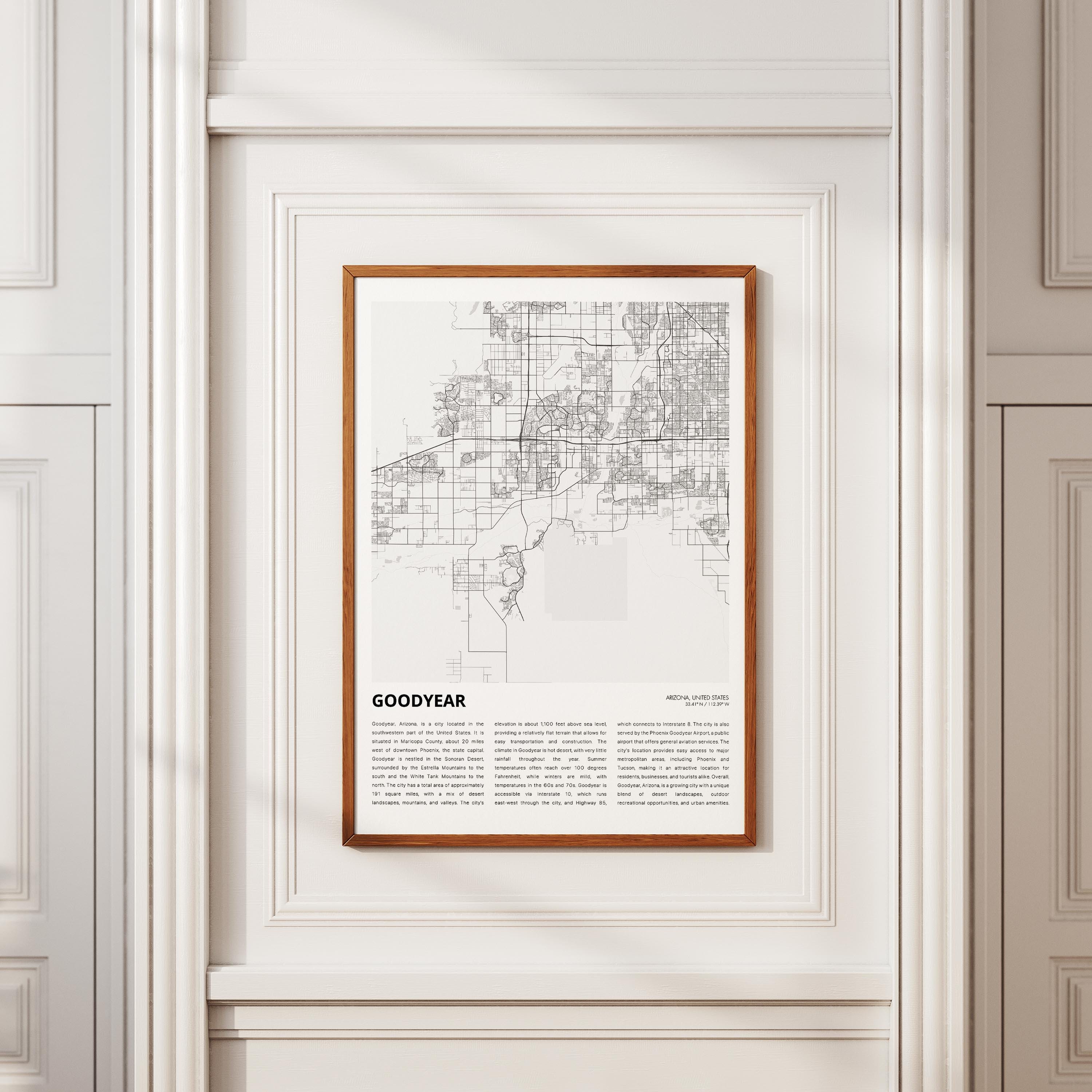 Goodyear Map Print, Goodyear Travel Map, Goodyear Wall Decor Art ...